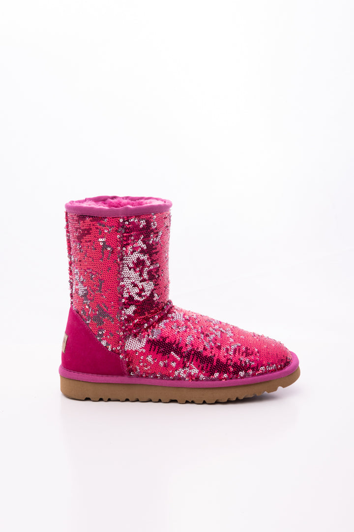 Smaibulun Ugg Dallas Glam Sequin Shearling Boots Rose Pink SMAIBULUN