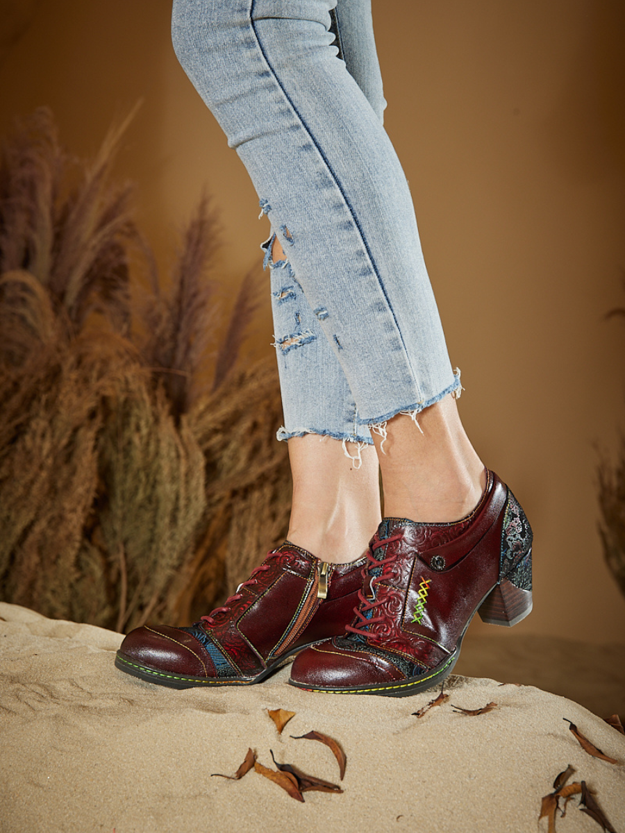 Soffia | Messina Rose Embossed Leather Oxford – SMAIBULUN