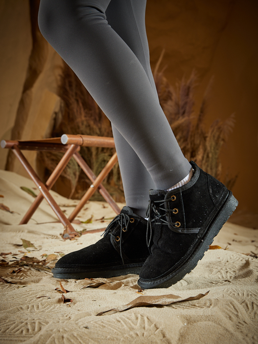 Smaibulun Ugg | Bellman Wool Lined Lace-Up Boots - Black – SMAIBULUN